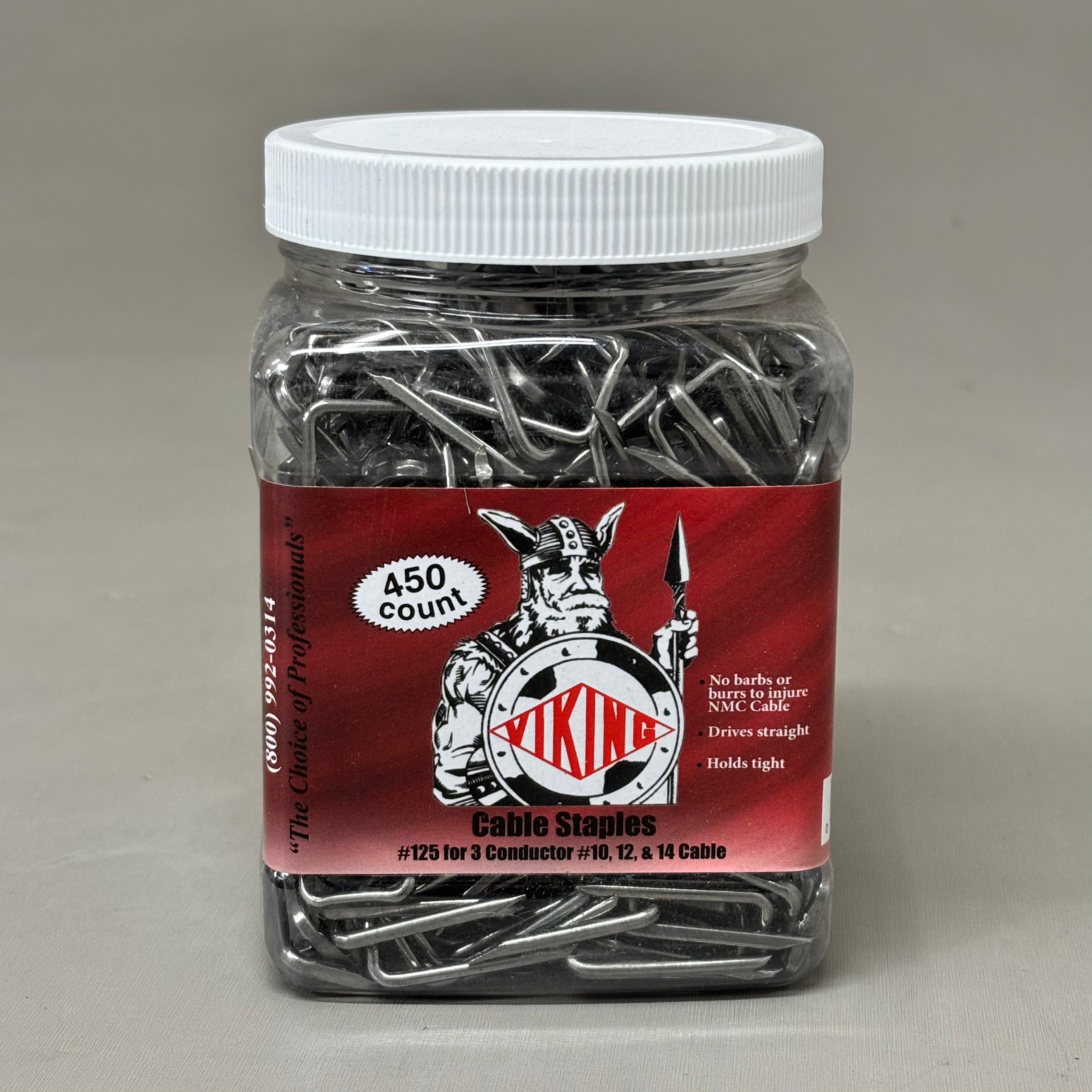 VIKING 450 Count! CABLE STAPLE JAR 14-12-10 NMB C704148 – PayWut