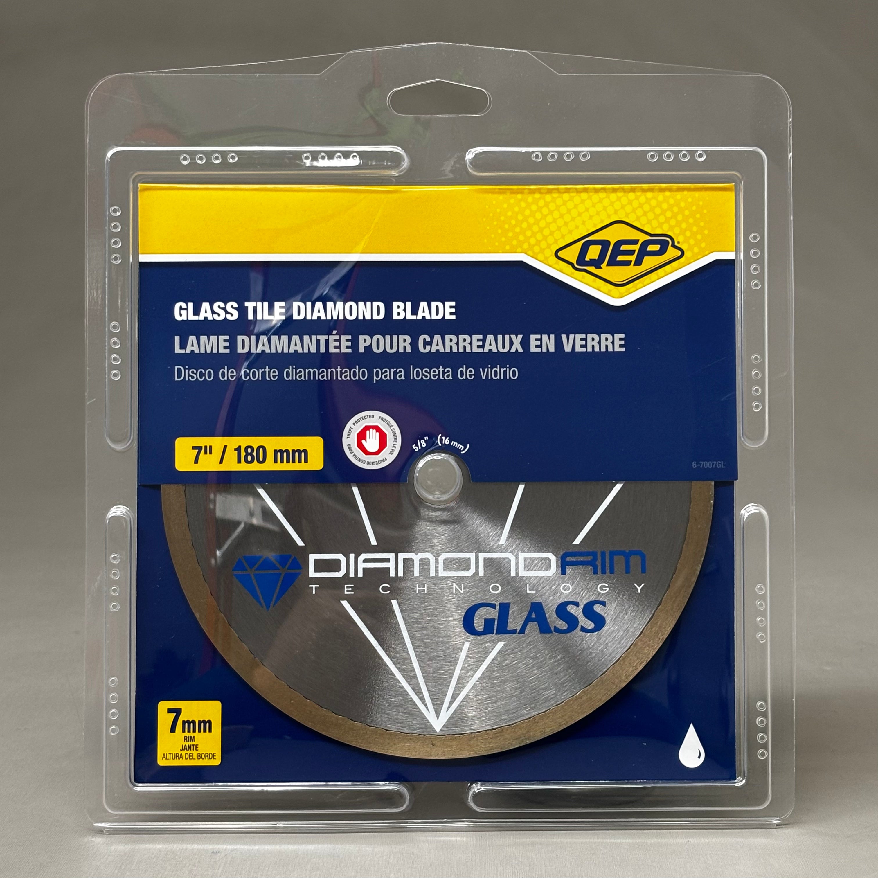 QEP Wet Tile Saw Continuous Rim Diamond Coated Blade 7"/180mm 5/8"Arbo ...