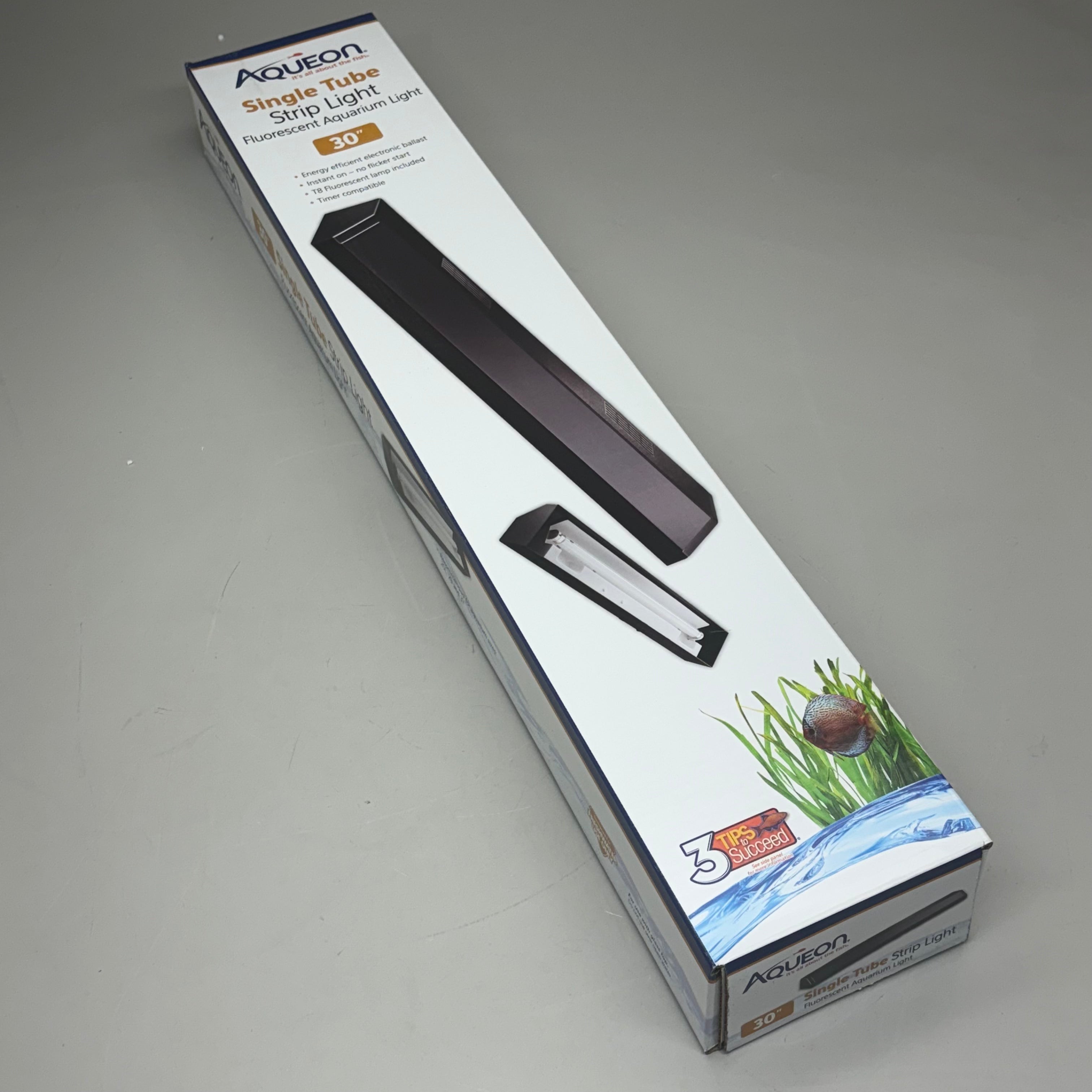 AQUEON 30" Fluorescent Single Strip Tube Aquarium Light For Fish Tank ...
