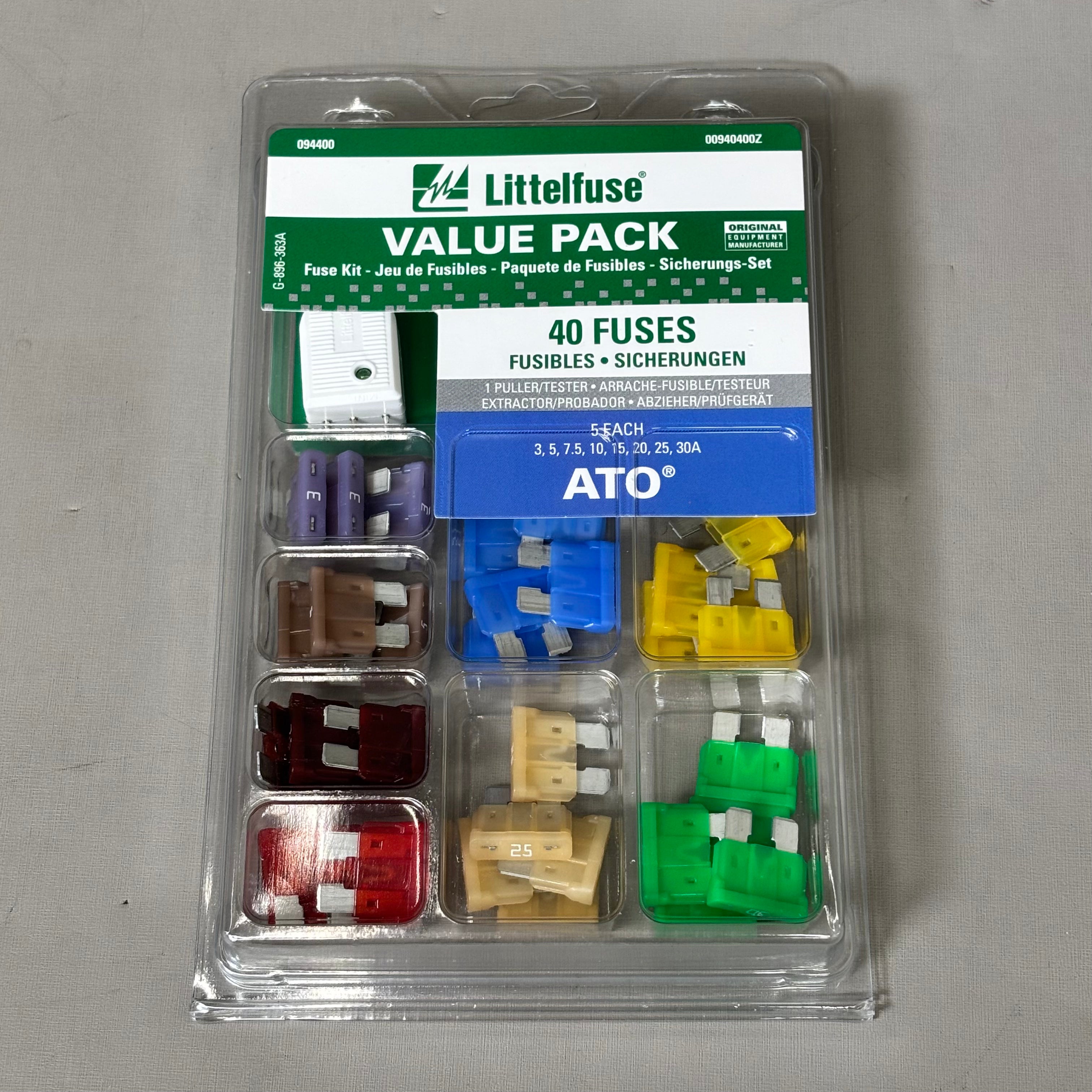 LITTLE FUSE (40 PIECE) Value Pack Various AMP ATO 32V Multicolor 00940 ...