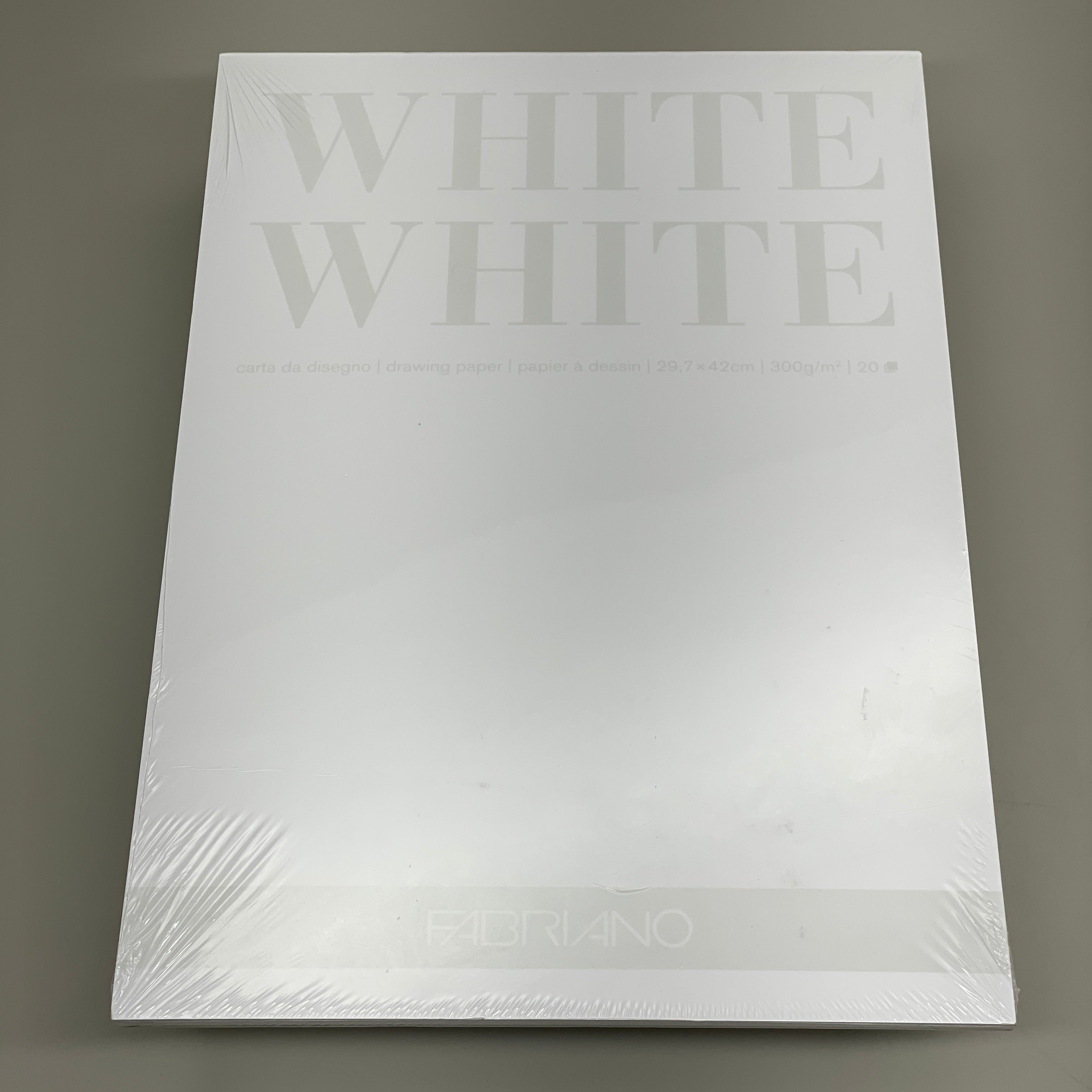 FABRIANO White White Drawing Pad 11.75"x16.5" 20 Sheets GSM: 300 19100 ...