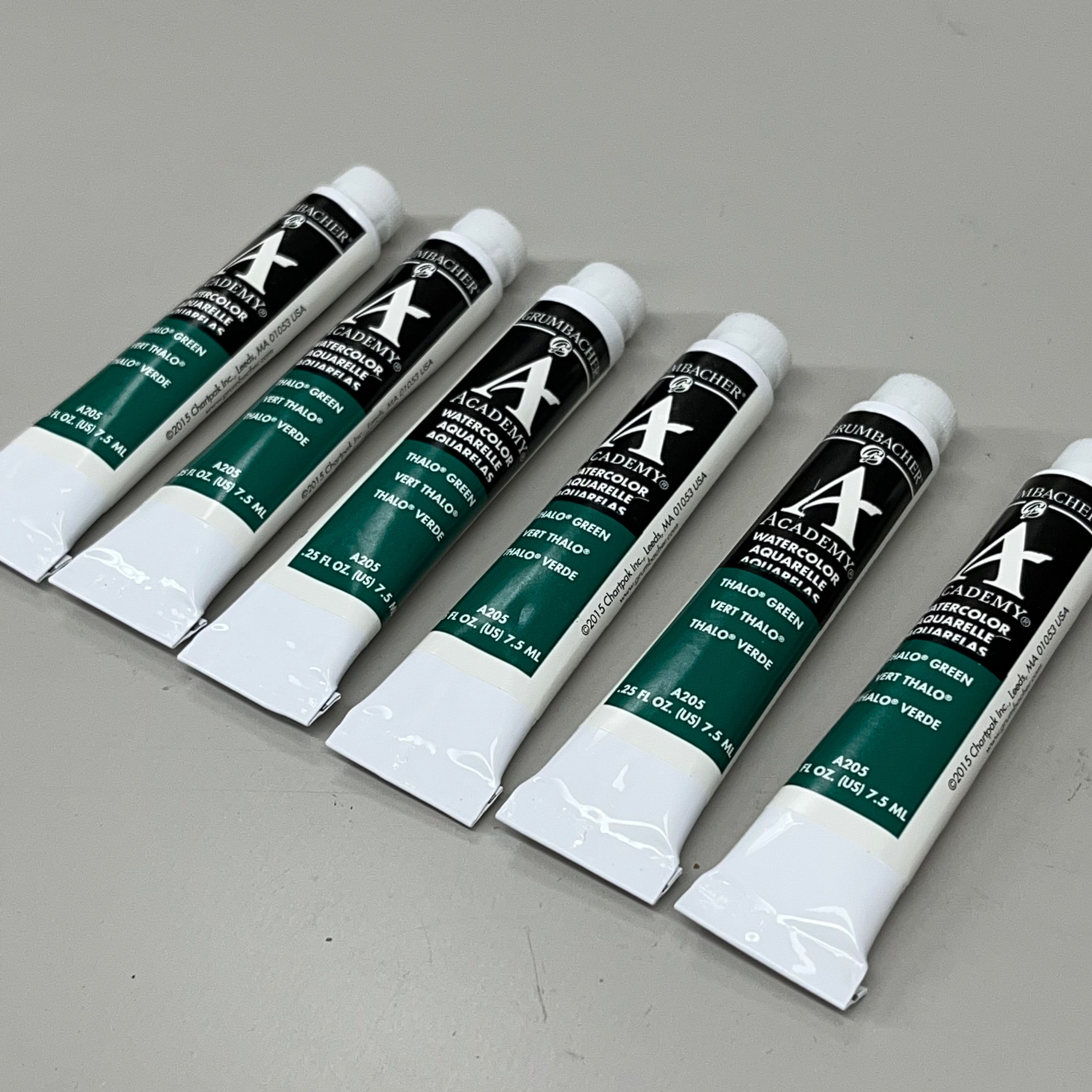GRUMBACHER 6-PACK! Academy Watercolor Paint Thalo Green .25 fl oz / 7 ...