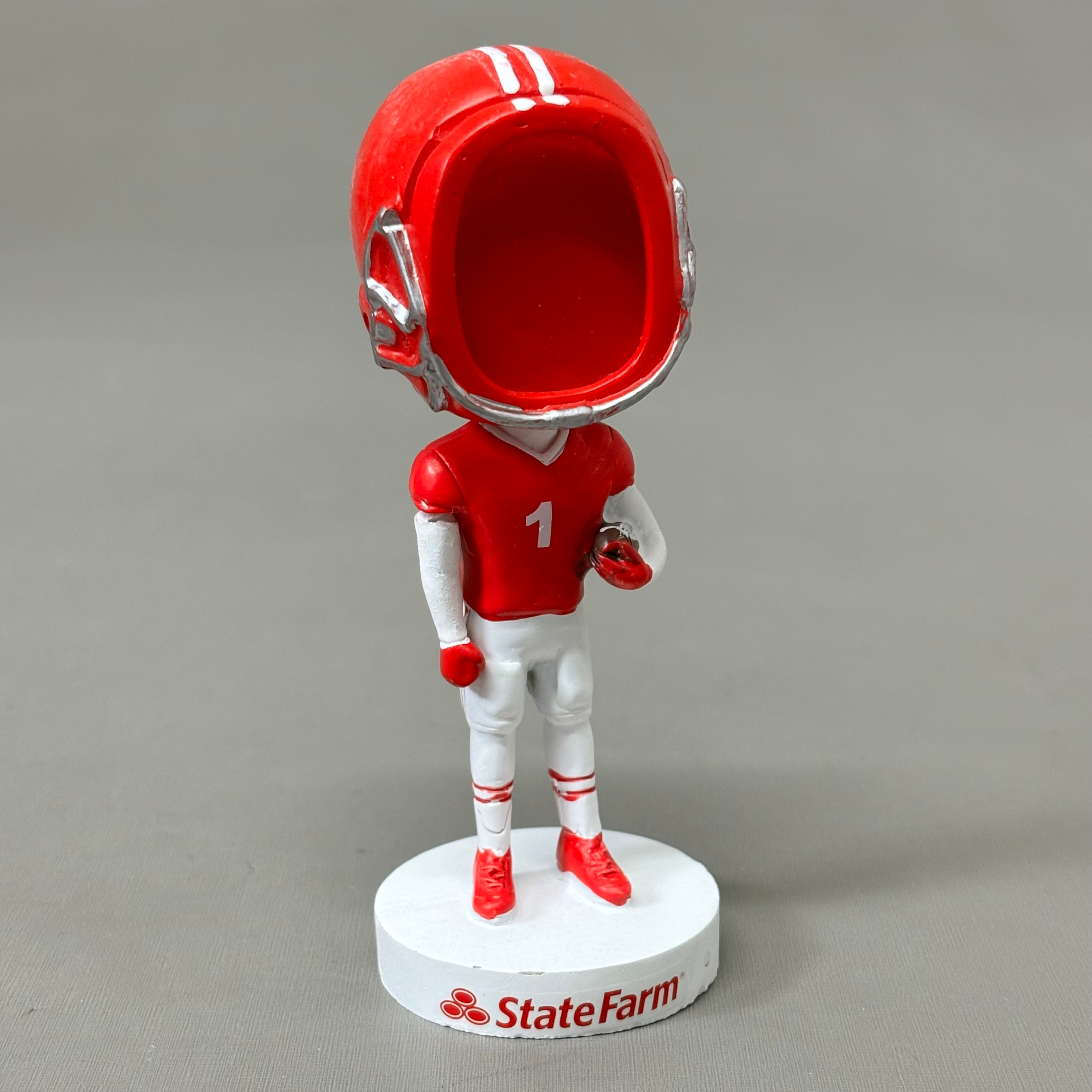 STATE FARM Company Football Player Bobble Head YOU Photograph Distress ...
