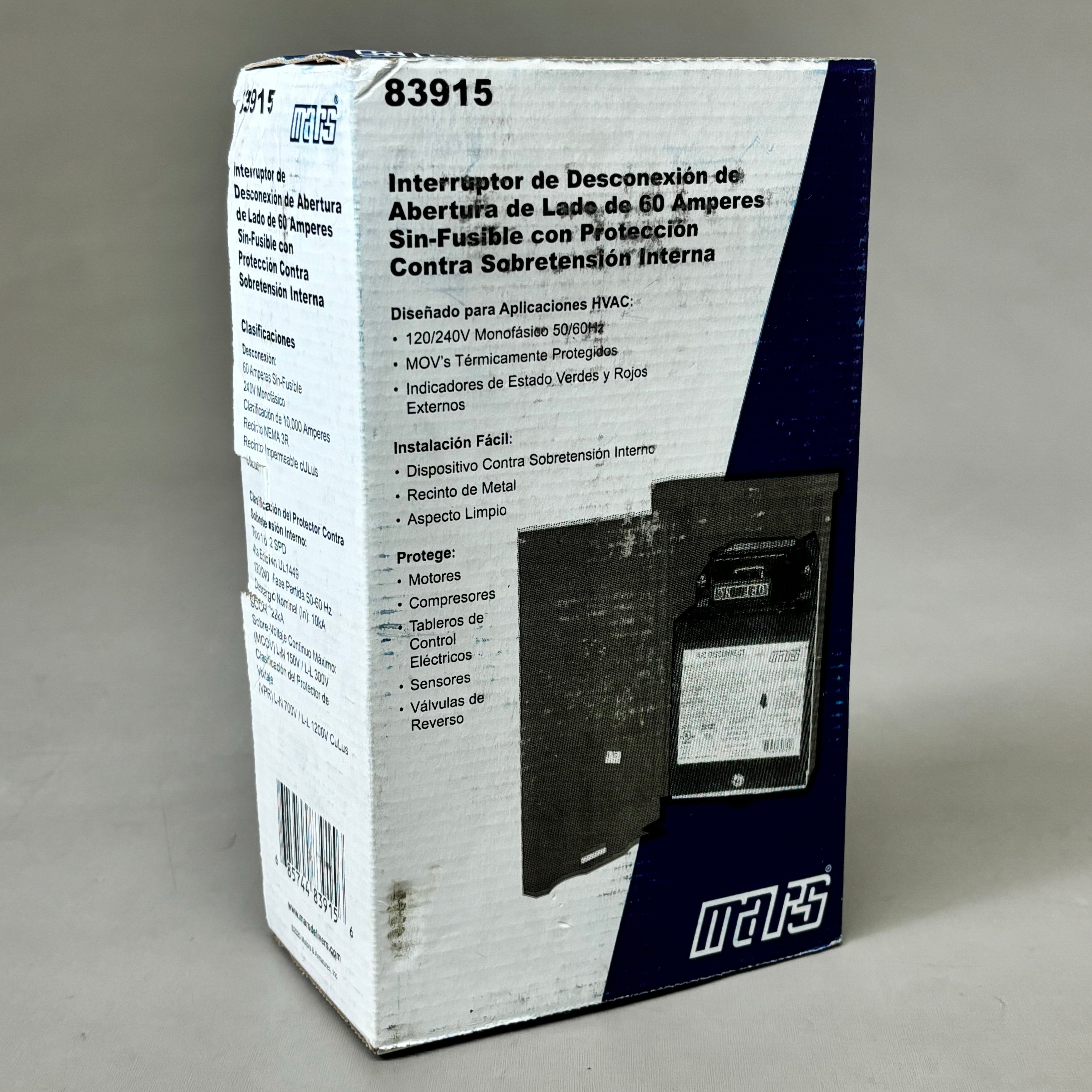 MARS Non-Fused Side Open Disconnect Box w/ Internal Surge Protector 60 ...