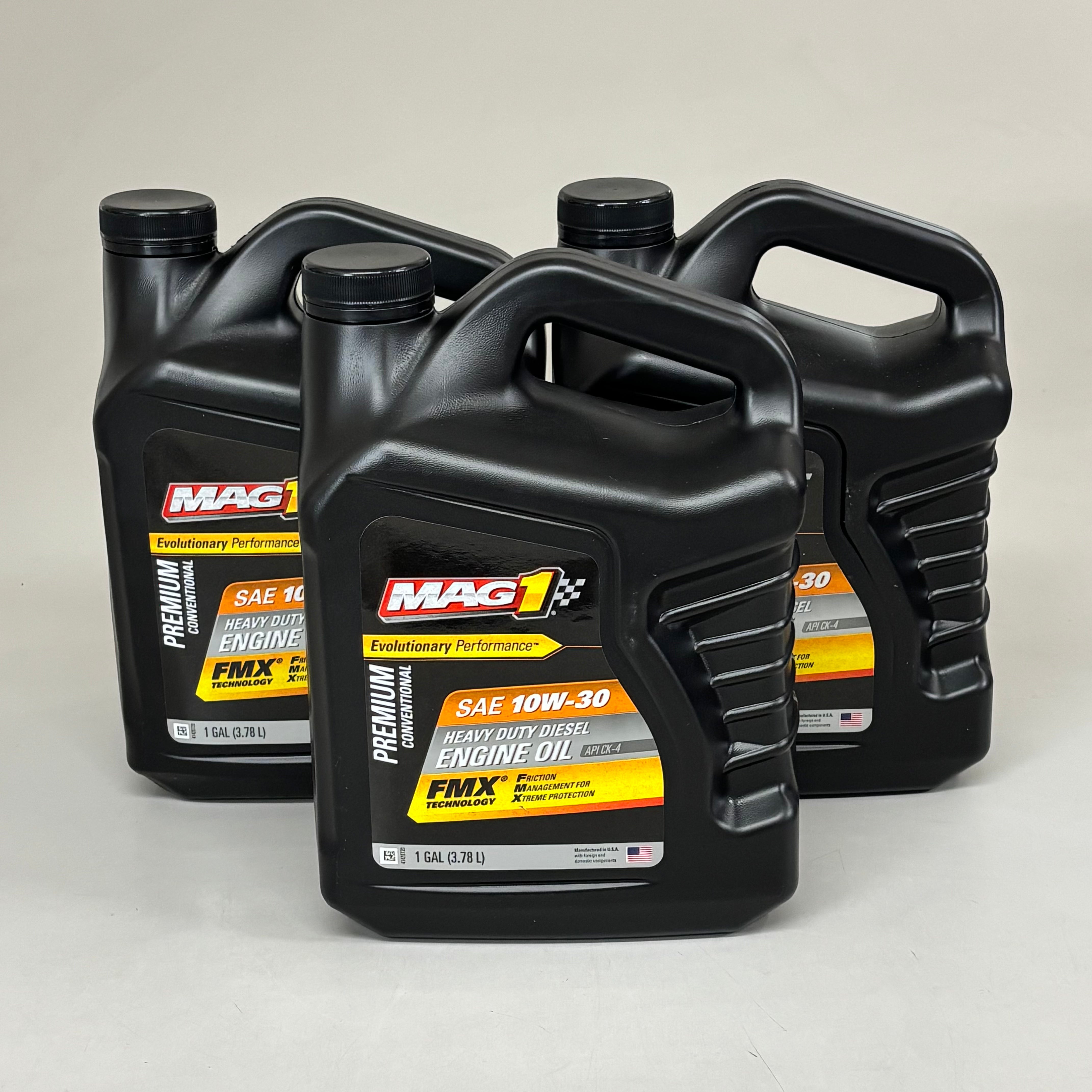 MAG1(3 PACK,1 GALLON) Premium Conventional 10W-30 Heavy Duty Diesel Oi ...