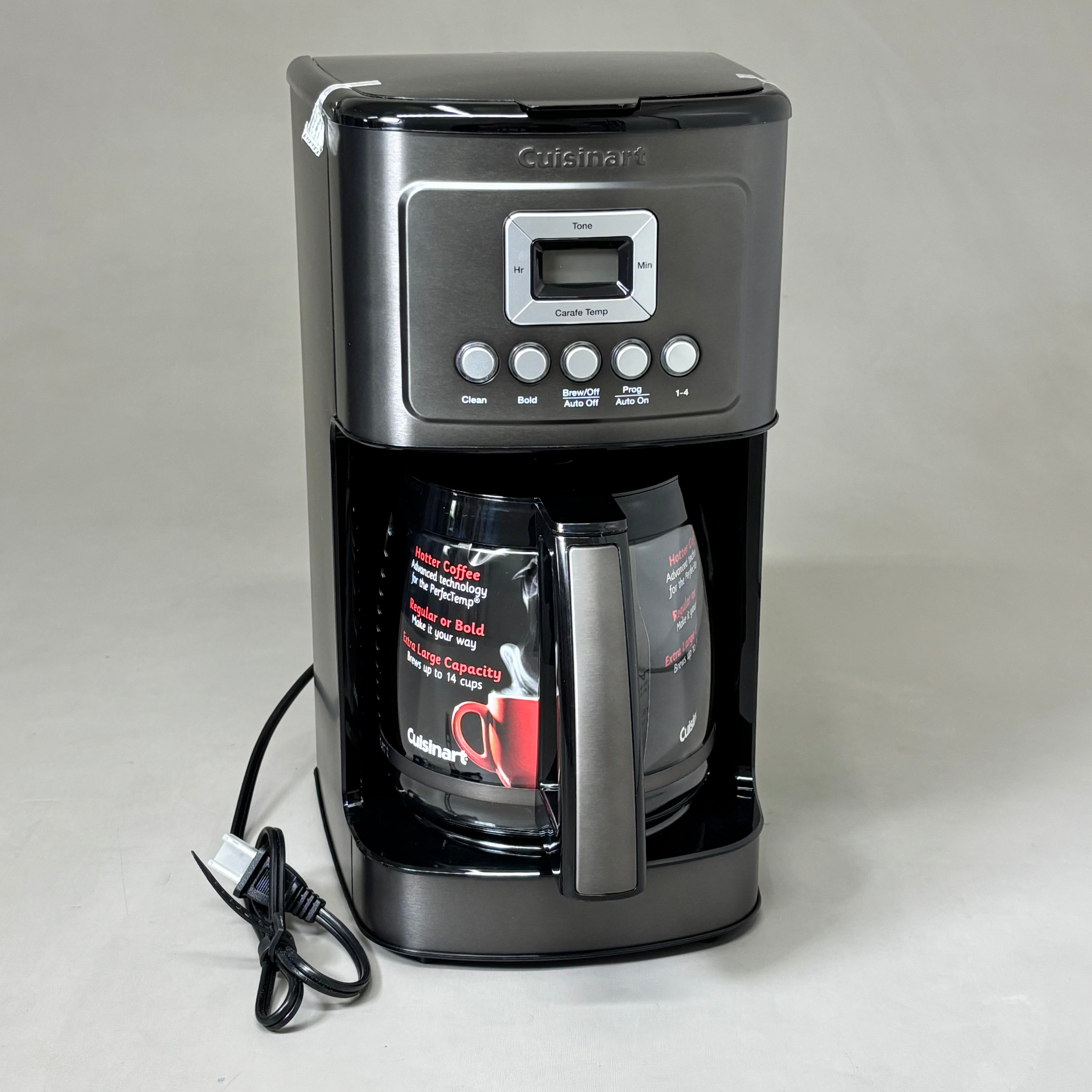 CUISINART Programmable Coffee Maker W/ Backlit LED 14 Cup Black DCC-32 ...