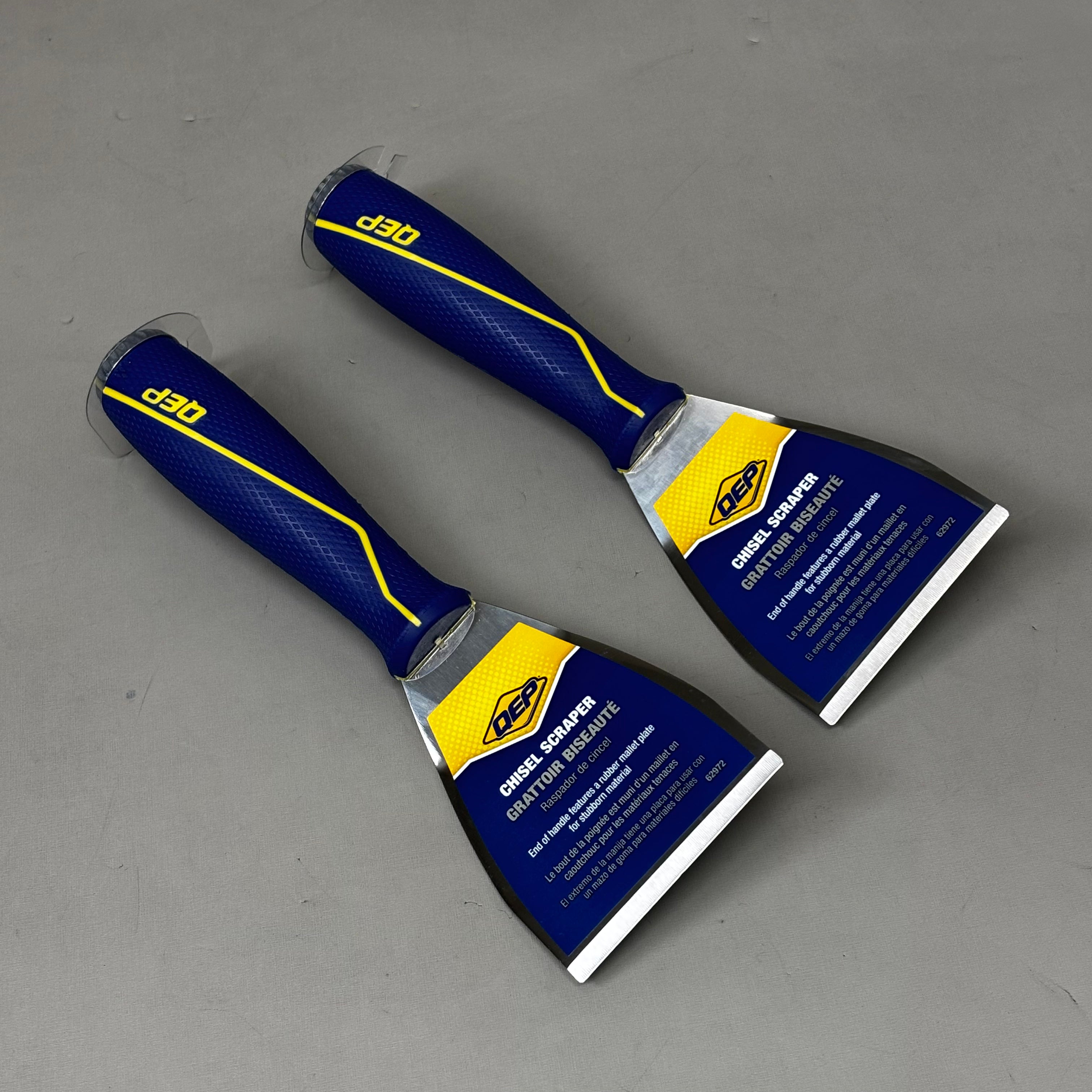 QEP (2 PACK) Stainless Steel Blade Handheld Chisel Scraper & Stripper ...