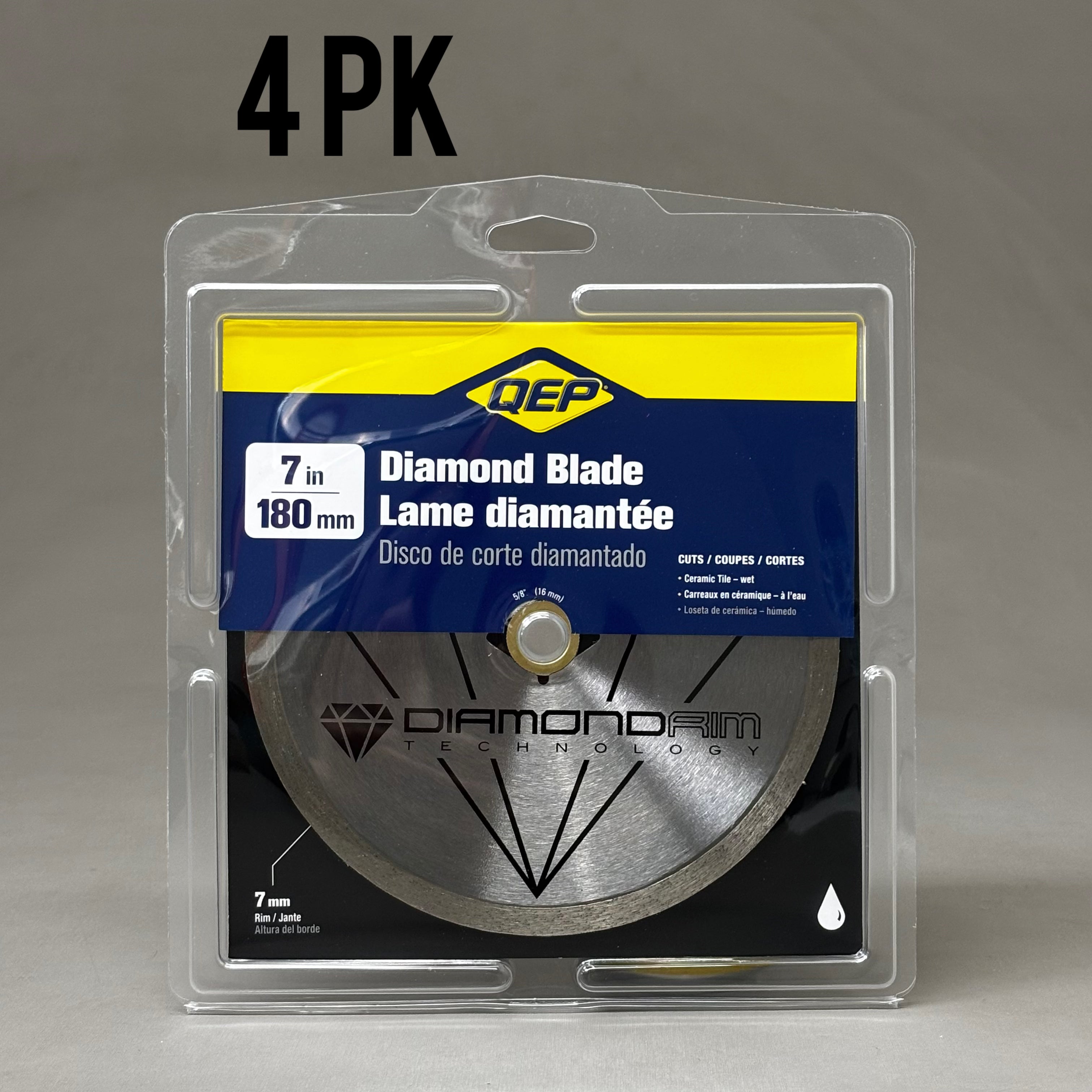 QEP (4 PACK) Diamond Blade For Wet Tile Saws For Ceramic Tile Silver 6 ...
