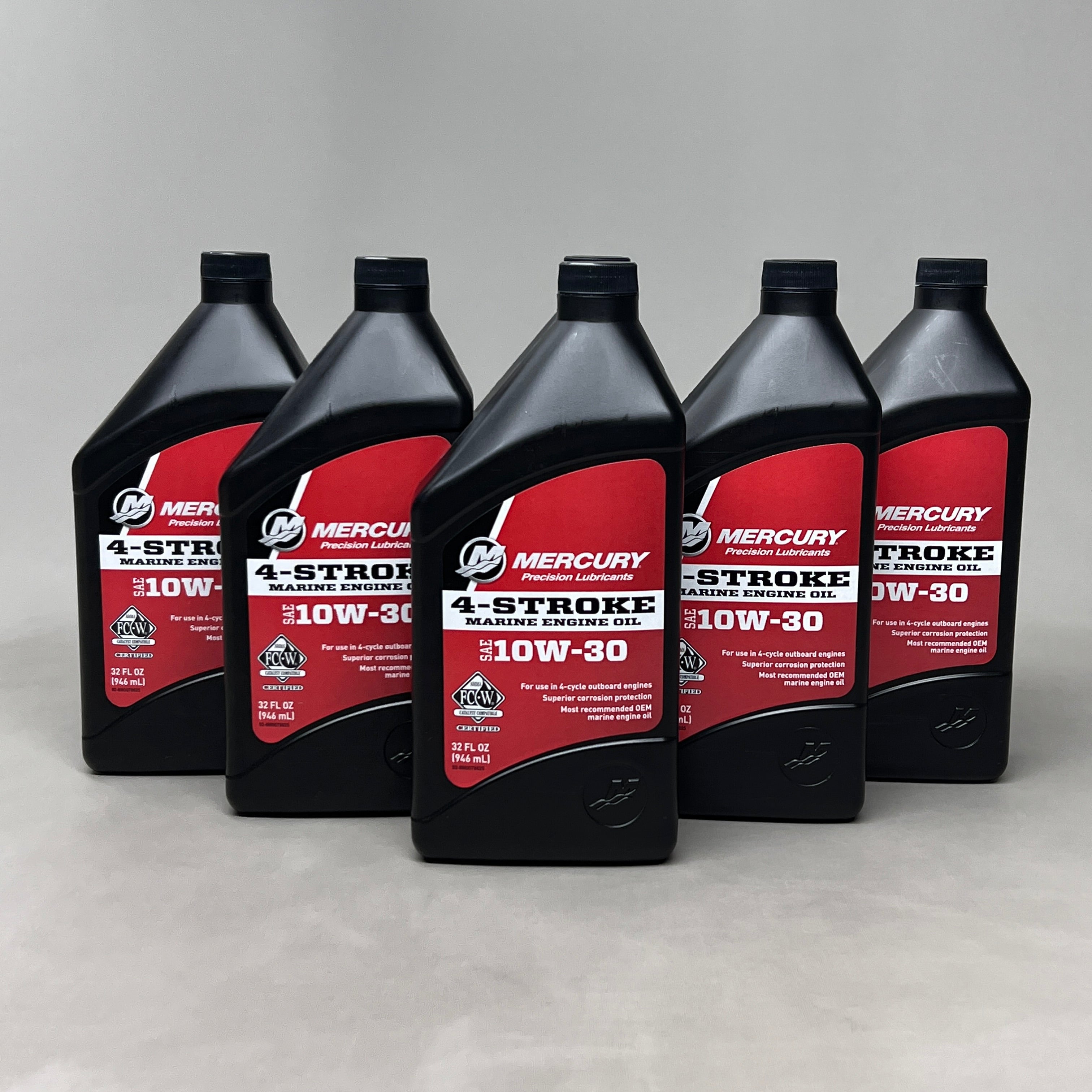 MERCURY (6 PACK) 4-Stroke Marine Engine Oil Sz 32 fl oz 10-w30 92-8M00 ...