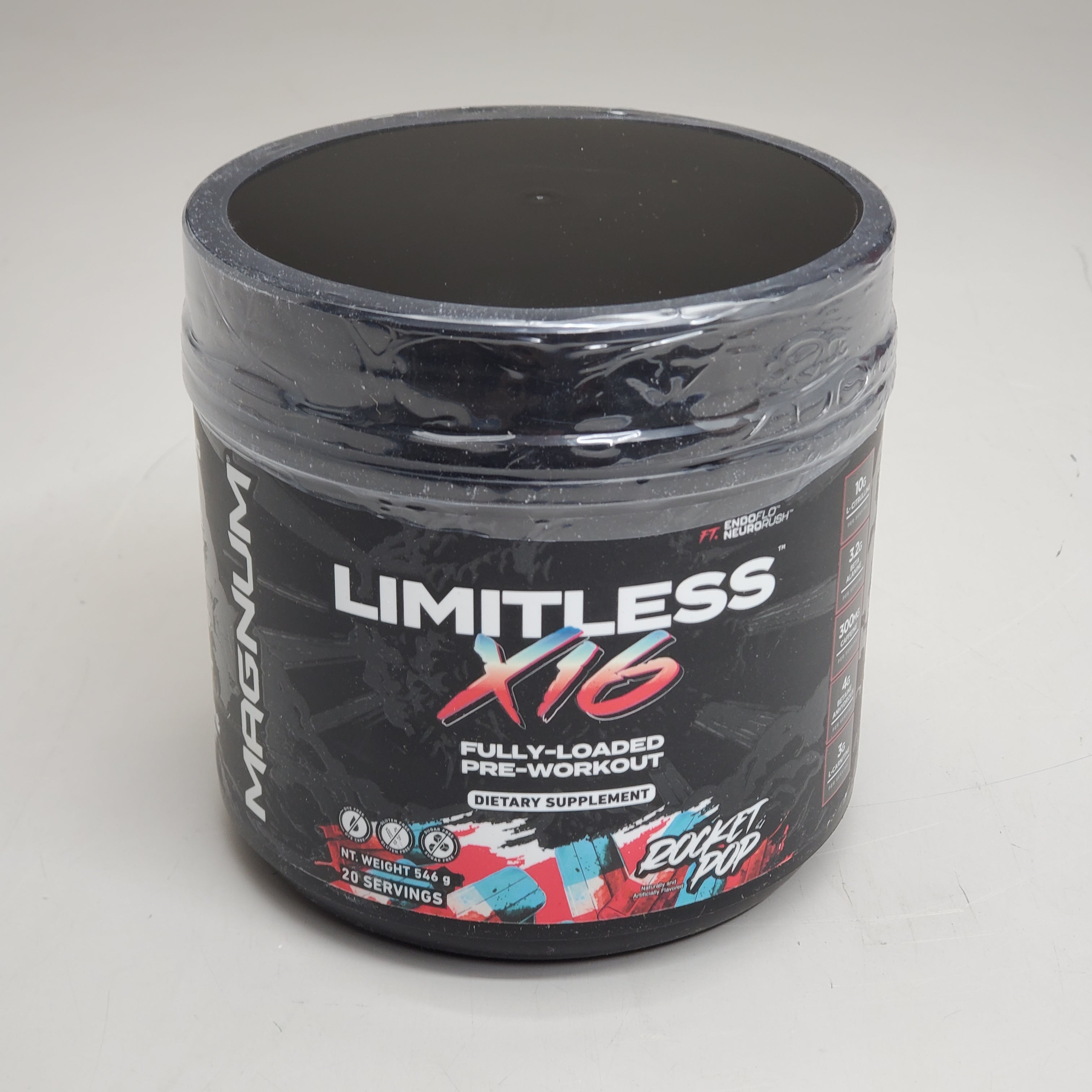MAGNUM Limitless X16 Fully-Loaded Pre-Workout 20 Servings 546g Rocket ...