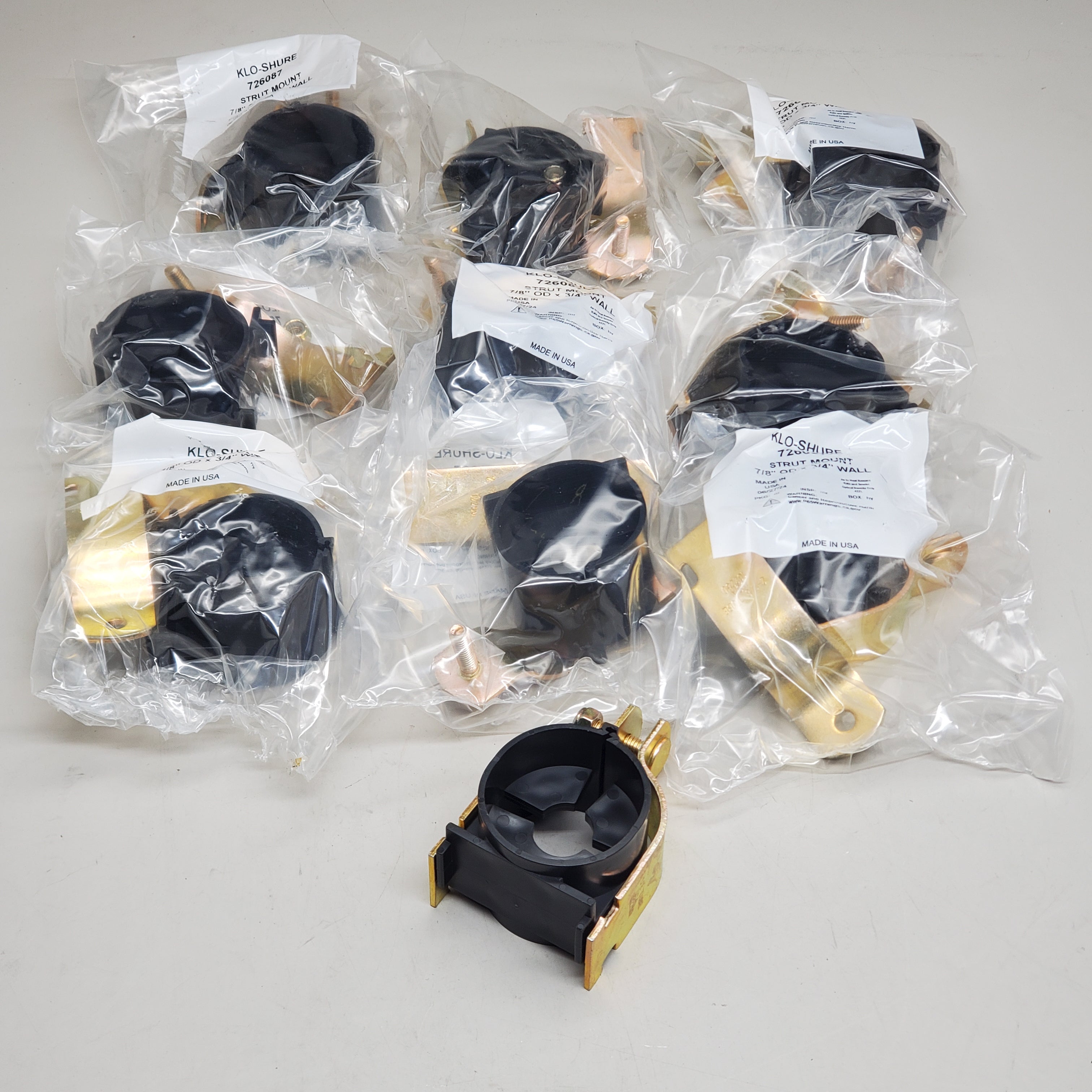 KLO-SHURE (10 Pack) Insulation Strut Mount Clamp 7/8" OD x 3/4" Wall 7 ...